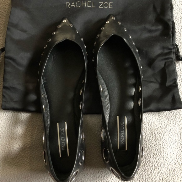 Rachel Zoe | Shoes | Rachel Zoe Black And Silver Flats With Groomet ...